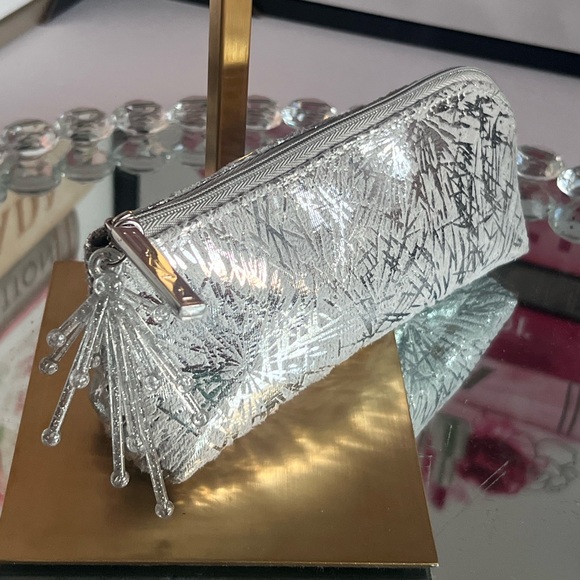 MAC Cosmetics | Bags | Mac Cosmetics Shimmering Silver Cosmetic Case ...